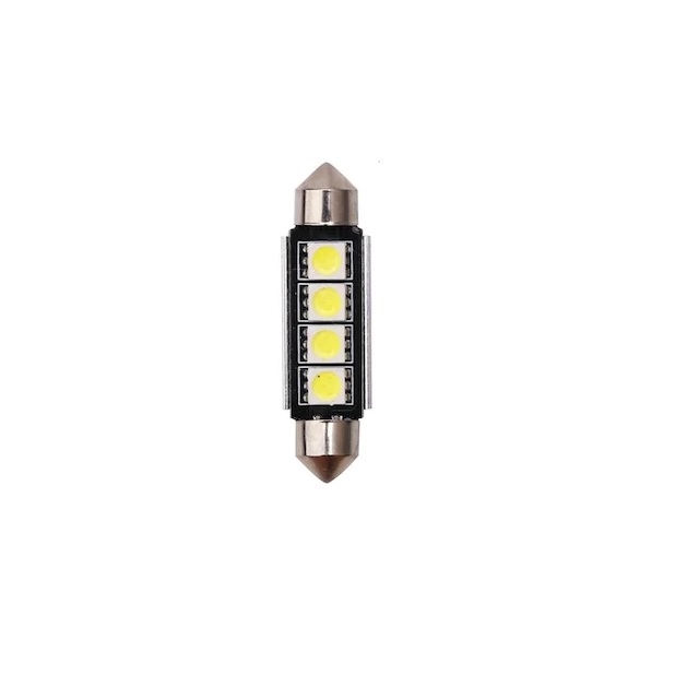 Bec Led C5W Flexzon, 4 SMD, 41mm, 12V, Canbus, Pentru Plafoniere, Portbagaj, Lumina Alb 6000k ...