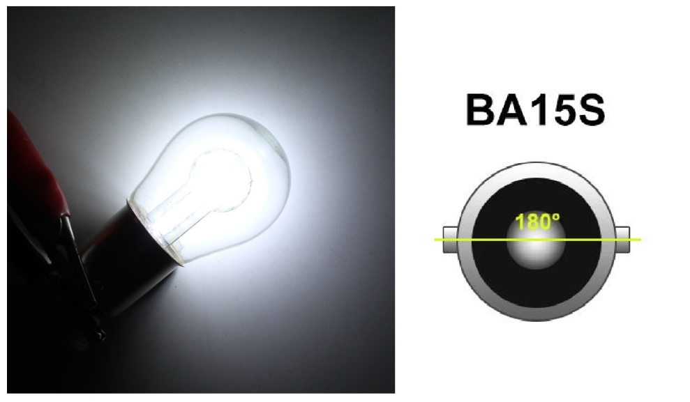 Becuri LED, 18 SMD, BA15S 1156 (P21W), Pini opuși (180°), Opus, 12V, lumină albă | Flexzon.ro