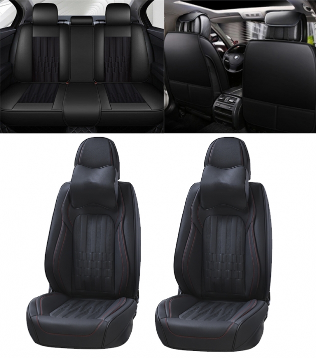 Set Huse Scaune Cu Perne Tetiera Auto, Universale, Lux, Piele Ecologica ...